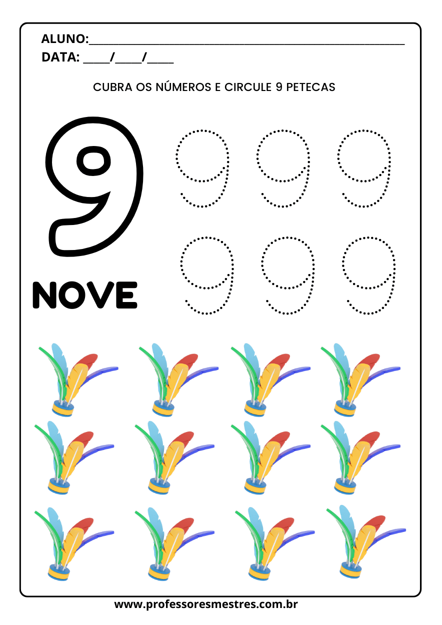Atividades Números de 0 a 10 Educação Infantil