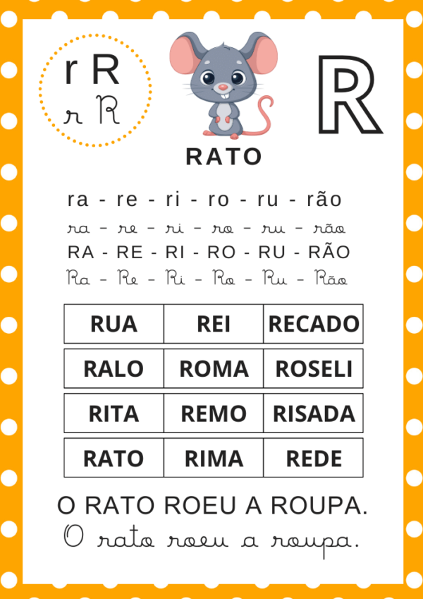 Fichas de Leitura Sílabas Simples Para Imprimir