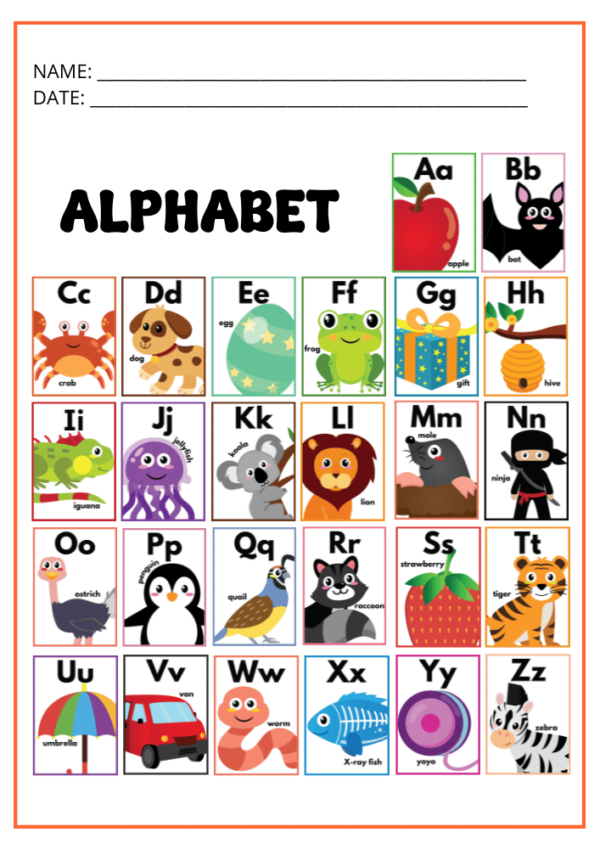 Alfabeto em inglês para imprimir