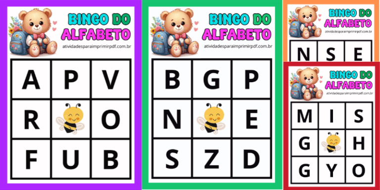 Bingo do Alfabeto Para Educação Infantil Para Imprimir